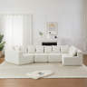 Latitude Run® Extra-Large L-Shaped Deep-Seat Modular Sofa with Chenille Fabric, 11 Pillows and ...